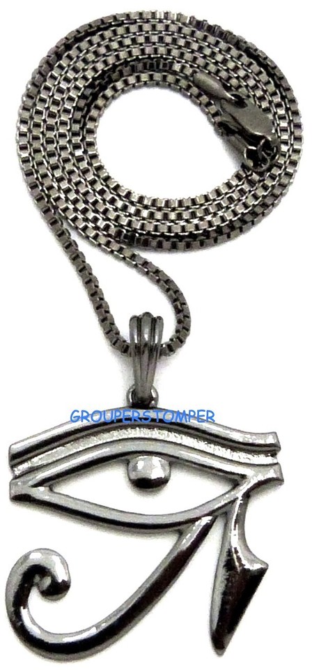 Eye Of Ra Necklace New Pendant 24 Inch Box Link Chain Egyptian ...