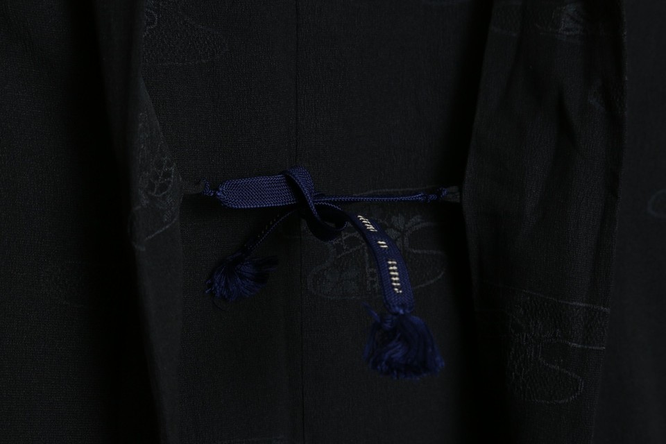 Traditional Japanese Kimono Silk Black Haori | eBay UK