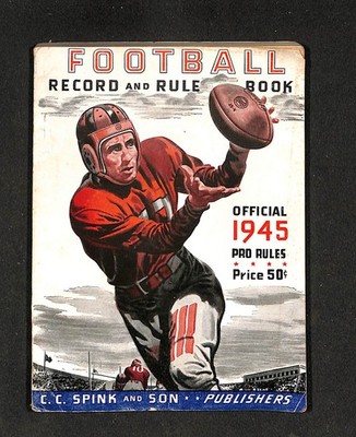1945 FOOTBALL RECORD AND RULE BOOK, OFFICIAL PRO RULES, 116 PAGES | eBay