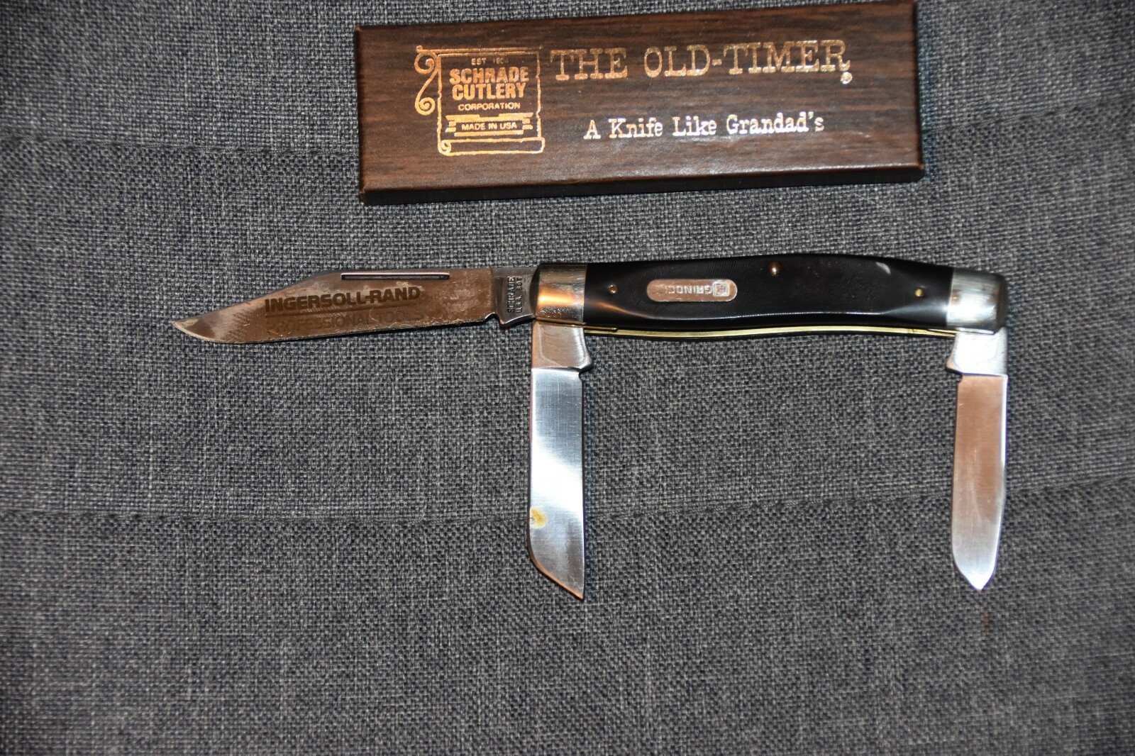 MINT OLD Schrade USA -8OT 3 Blade Stock Knife w/BOX...Ingersoll-Rand | eBay