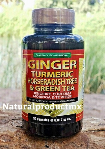 Ginger Turmeric Moringa Green Tea 90 Capsules Jengibre Curcuma Te Verde ...