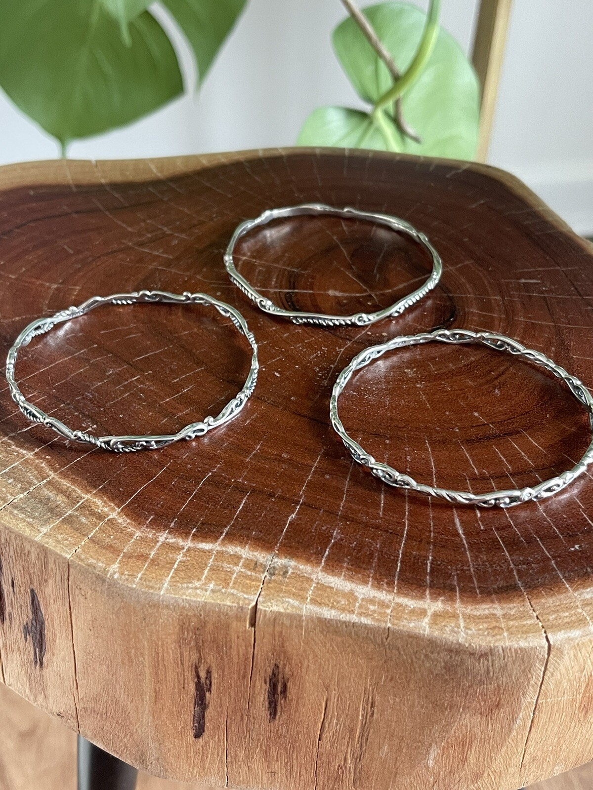 Carolyn Pollack Sterling Silver Set of Three Stack Bangles | eBay