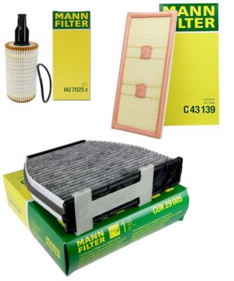 Mann Oil Air Carbon Cabin Filter Kit for Mercedes W204 C207 W212 C300 ...