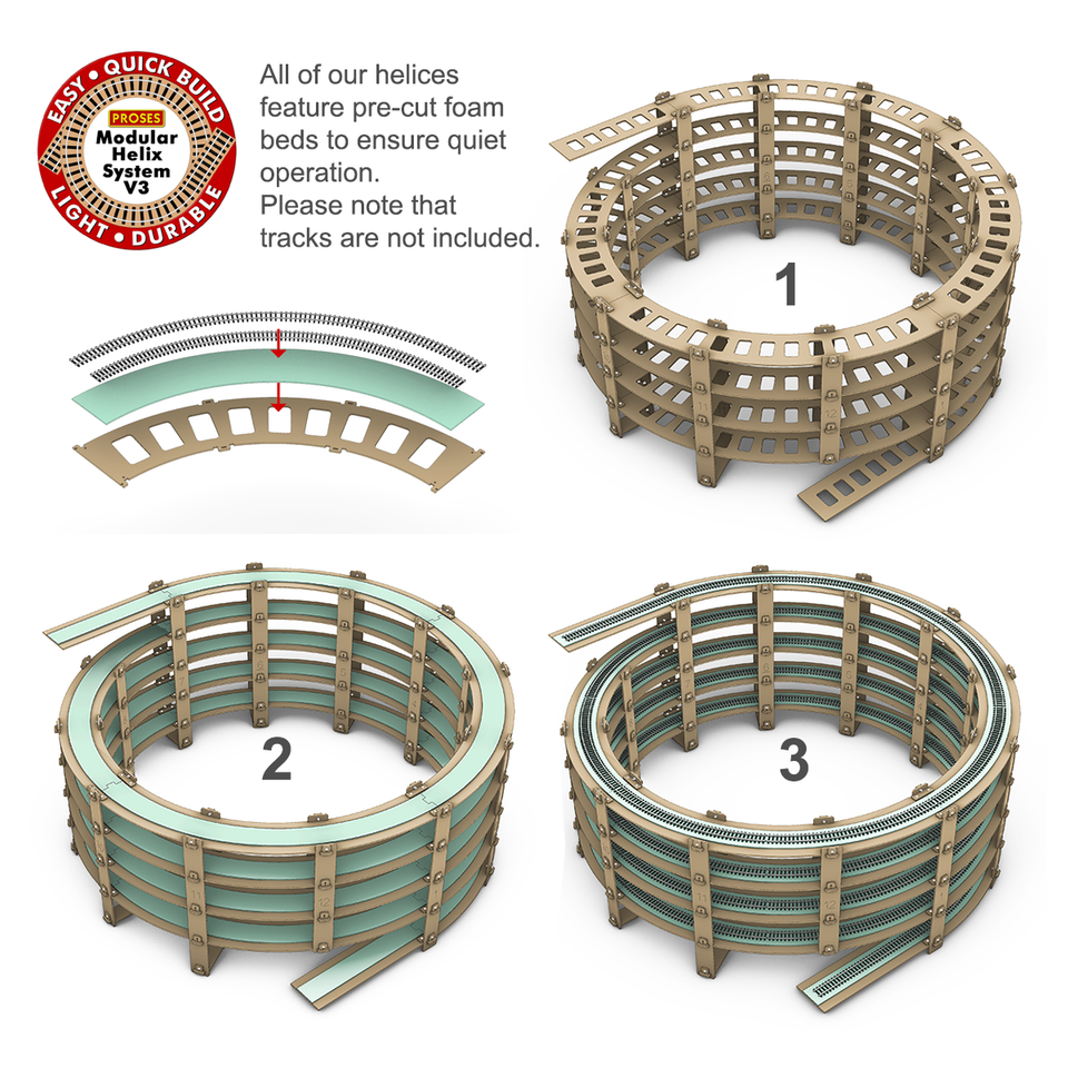 PROMO PRICE! Single Track Helix For Radius 22" Tracks (Diameter: 44 ...