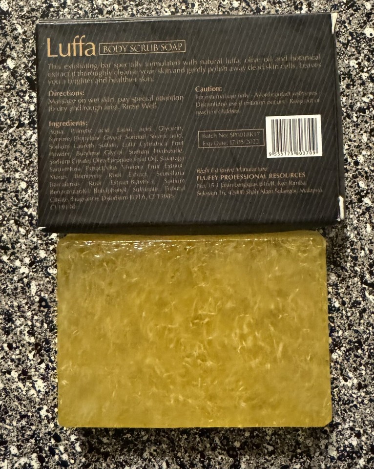 FLUFFY LUFFA Body Scrub Soap X3 REMOVE DIRT Dark Spots Dead Skin Cells ...