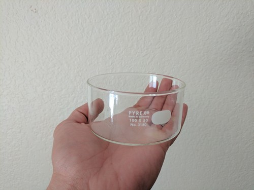 Corning Pyrex Glass 100mm X 50mm Crystallizing Dish 325ml Capacity 3140 ...