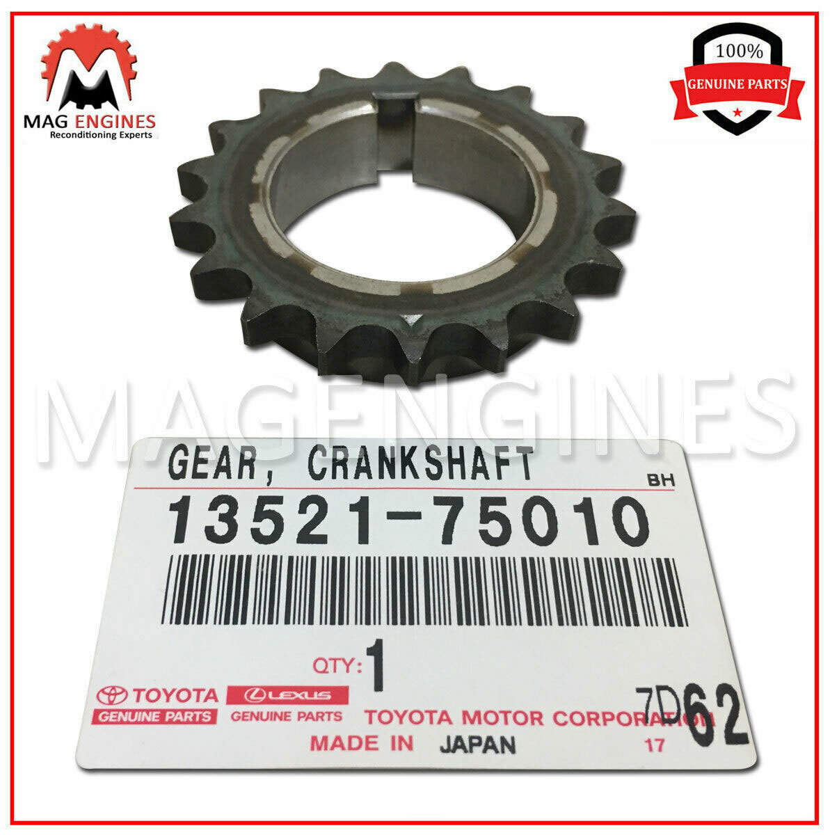 13521-75010 GENUINE OEM GEAR OR SPROCKET, CRANKSHAFT TIMING 1352175010 ...
