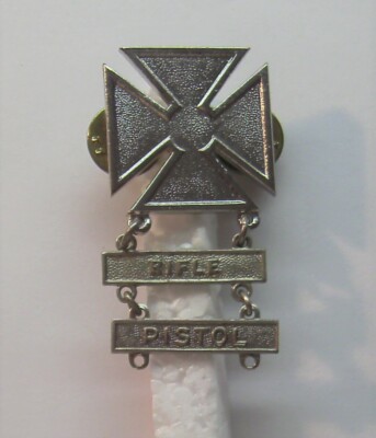 Army Qualification Marksman Badge with RIFLE & PISTOL BARs Shiny Brite ...