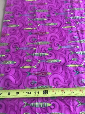 Laurel Burch Sea Goddess Long Fish Pink Swirls Fabric 2 1/3 yard | eBay