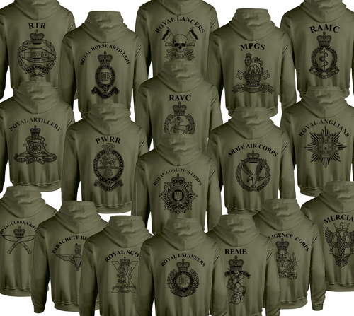 Double Sided Printed Army Olive Green hoodie HM RTR Para REME RGR RAMC ...