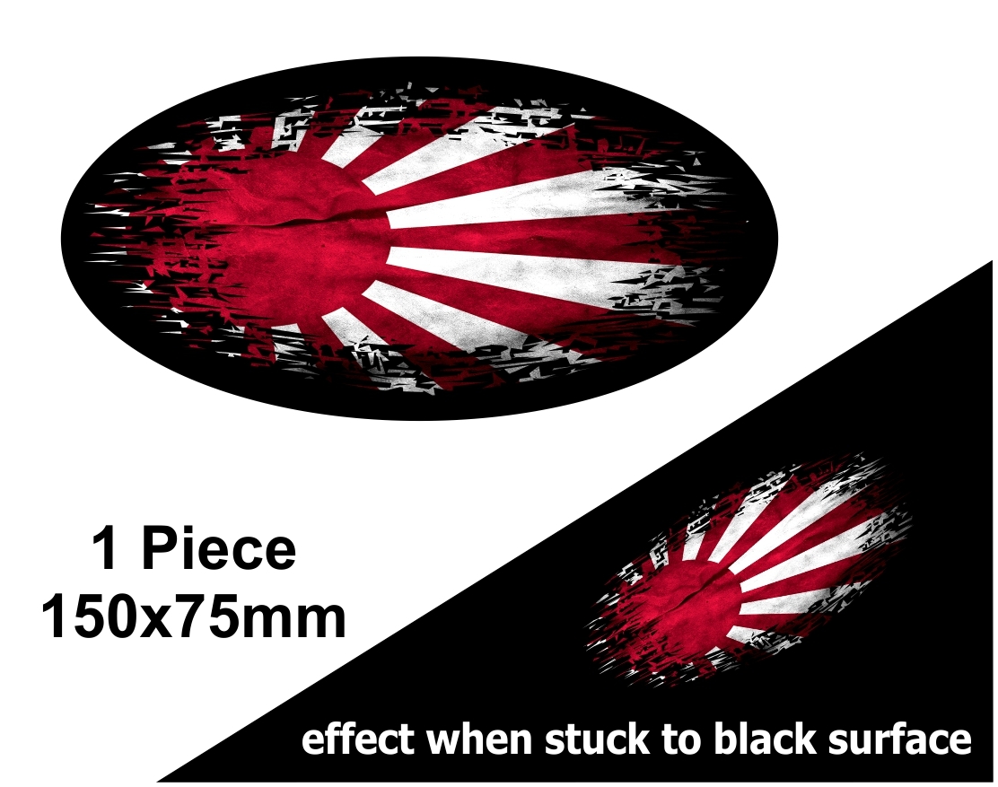 Oval FADE TO BLACK Japanese Rising Sun Drift Flag vinyl car sticker ...