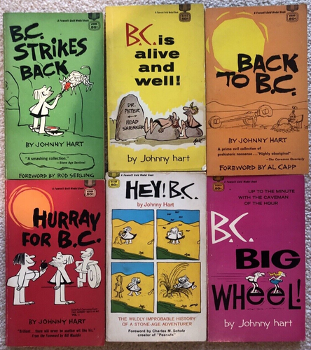 Lot of Six (6) Vintage B.C. Paperbacks by Johny Hart Gold Medal Fawcett ...