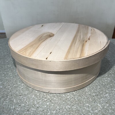 Large WOODEN WHEEL Box Crate WOOD GRAIN w Lid Great For Crafts | eBay