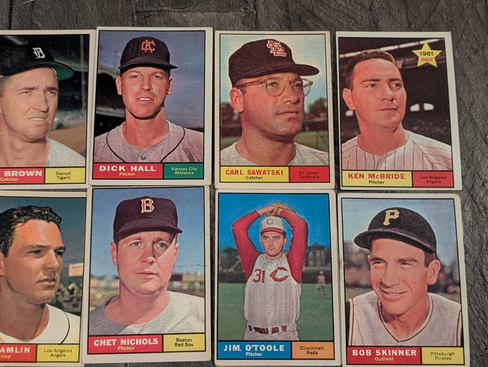 1961 TOPPS BASEBALL CARD O'TOOLE KC ATHLETICS HALL ESTRADA ESPOSITO LOT ...