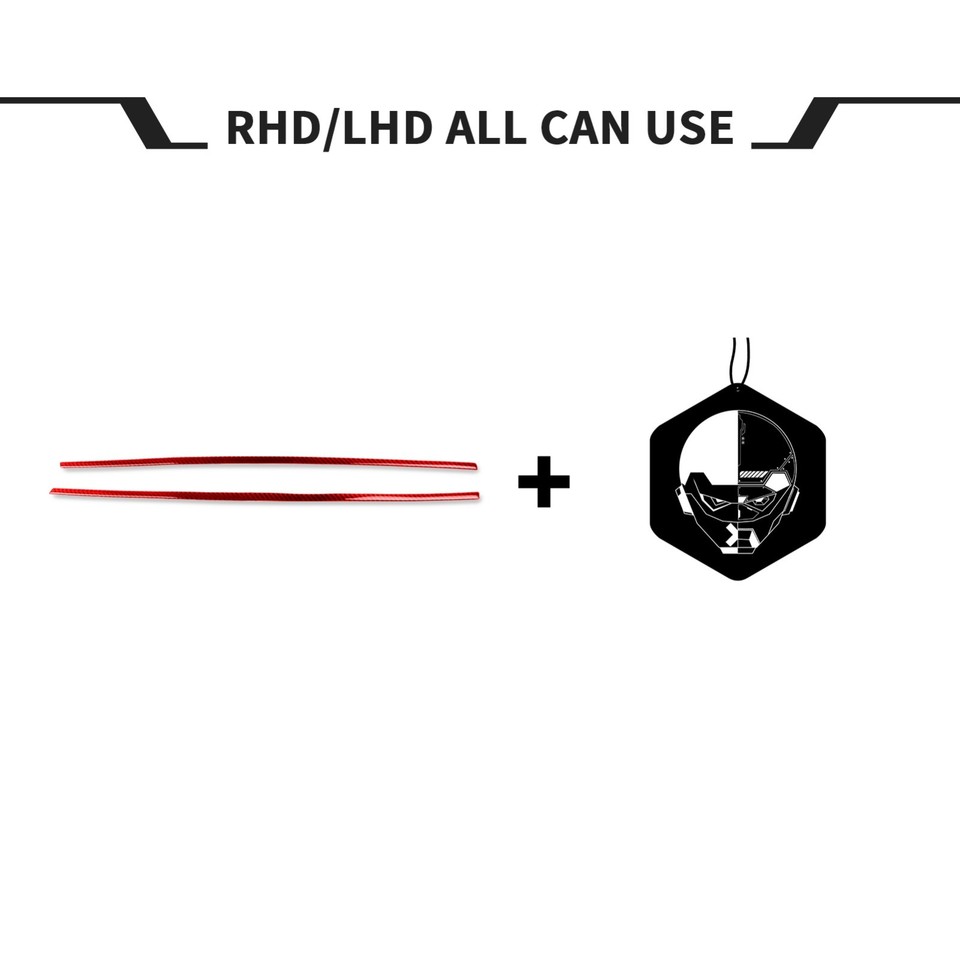 Red Carbon Fiber Interior Rear Door Panel Trim Strip For Hyundai ...