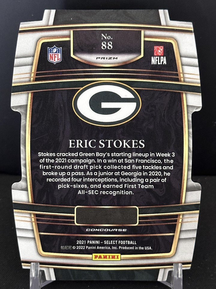 2021 Panini Select #88 Eric Stokes Silver Die Cut RC Green Bay Packers ...