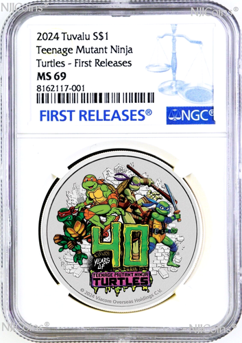 2024 Teenage Mutant Ninja Turtles 40th Ann. 1oz Colored Silver $1 COIN ...