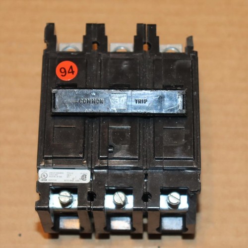 One Eaton Quicklag QC3030H 3 Pole 30 Amp Feed Thru Breaker Chipped Fin ...