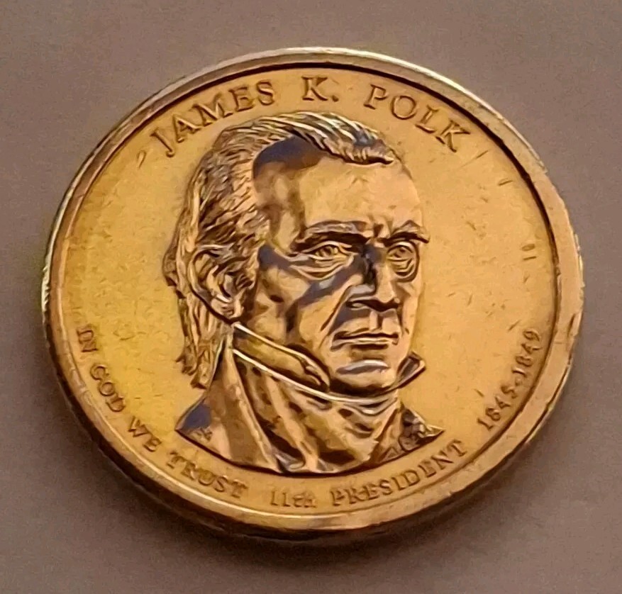 2009 P James K. Polk Presidential $1 Golden One Dollar Coin FREE ...