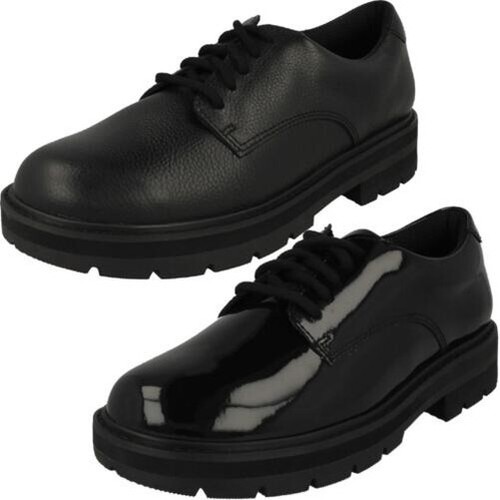 'Girls Clarks' Chunky Lace Up School Shoes - Prague lace | eBay