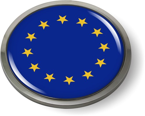 Flag of Europe-European Union- Domed Emblem Badge Car Sticker Chrome ...