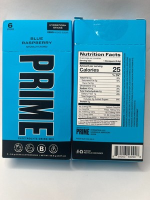 Prime Hydration + Sticks Blue Raspberry Flavor 6 Sticks LOT OF 2 EXP ...