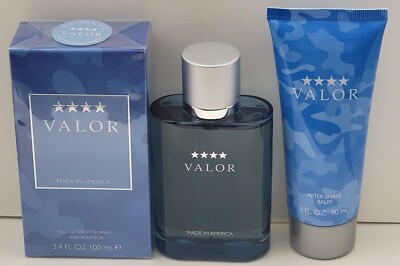 VALOR MEN Cologne 3.4 oz Eau De Toilette Spray + After Shave Balm 3 oz ...
