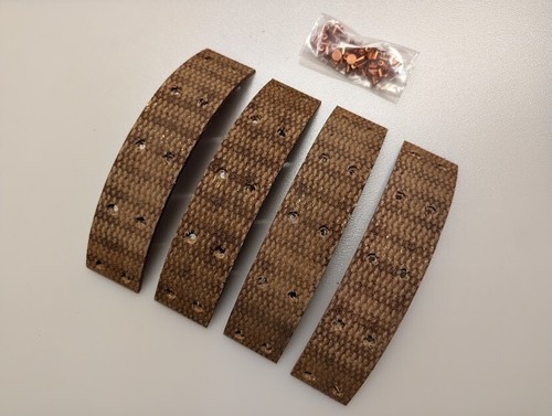 LANCHESTER LD10 1945 - 1951 FRONT BRAKE LININGS - SET OF 4 WITH RIVETS ...