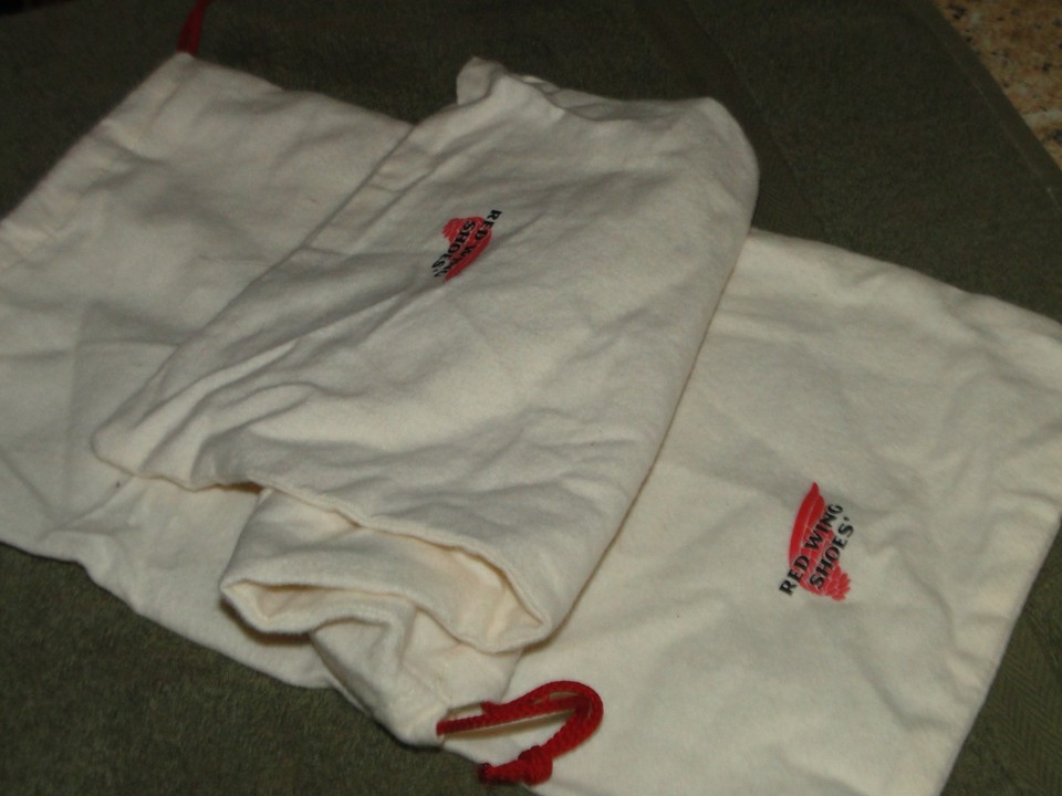 2 RED WING SHOES Drawstring Dust Bag 16 x 10 Flannel Shoe Storage Bags ...