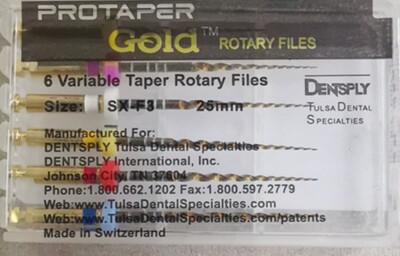 Protaper Gold Rotary Files 25mm SX-F3 Dentsply Tulsa Assorted ...