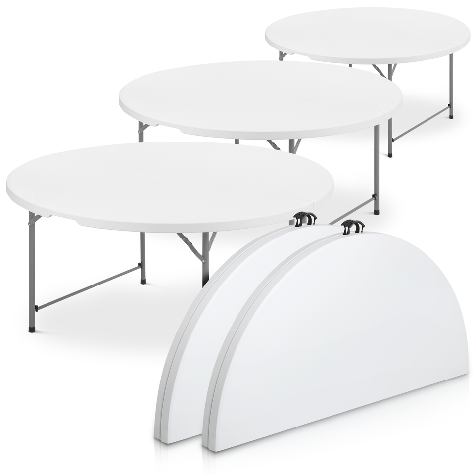 5 Pack[FOLDABLE ROUND DINING TABLE]Outdoor Barbeque Portable Camping ...