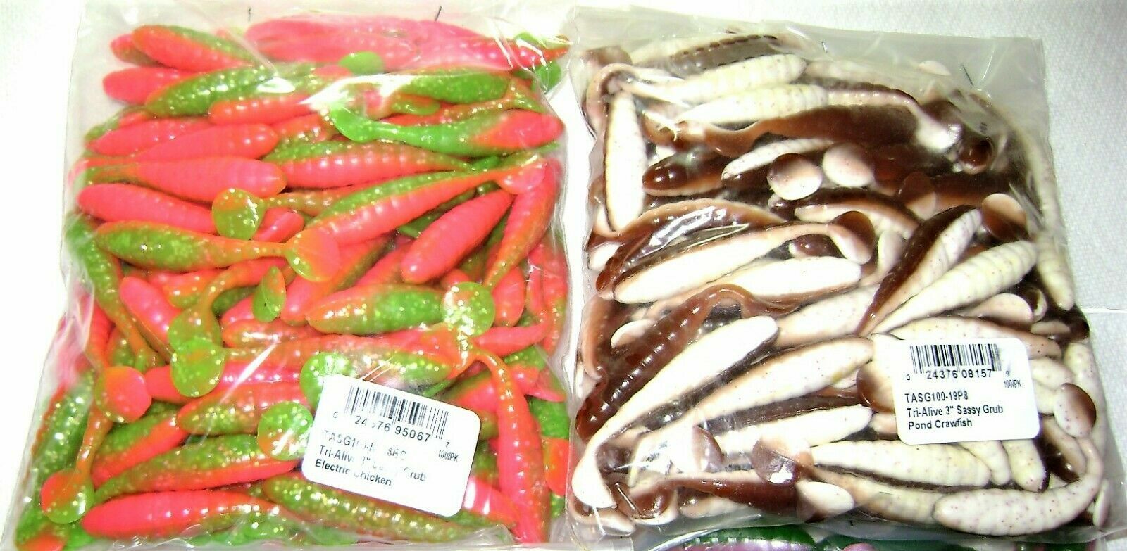 400 MISTER TWISTER 3 INCH TRI-ALIVE SASSY GRUB LURES NICE COLORS HUGE ...