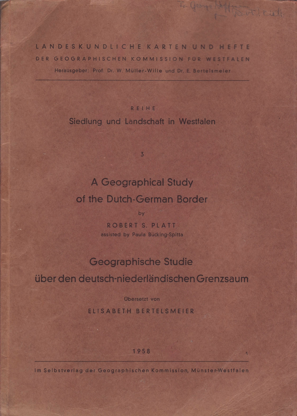 Geographical Study of the Dutch-German Border. Robert S. Platt. | eBay