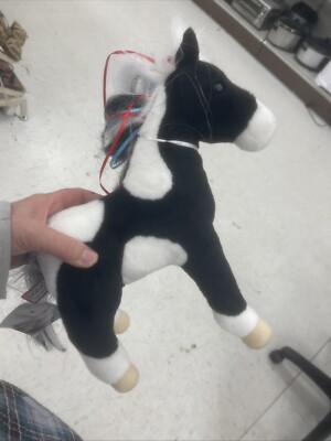 Douglas Cuddle Toy Warrior Princess Horse Black & White 12" Plush ...