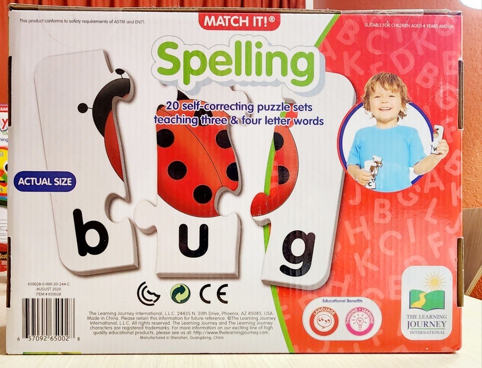 LEARNING JOURNEY MATCH IT! SPELLING 20 SELF-CORRECTING 3 + 4 LETTER ...