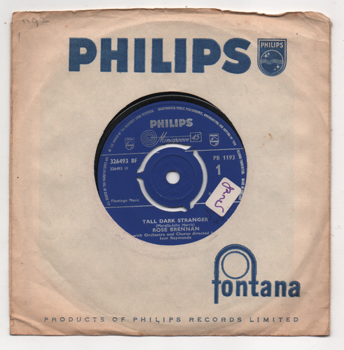 ROSE BRENNAN - TALL DARK STRANGER. (UK, 1961, PHILIPS, PB 1193 / 326493 ...
