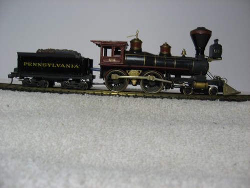 HO scale old time Pennsylvania RR 4-4-0 with a brass pilot and arch ...
