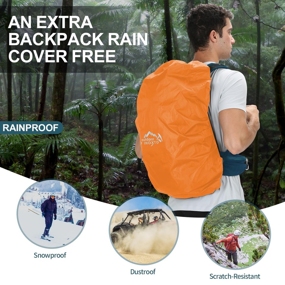 35L Waterproof Hiking Backpack with 3L Bladder & Rain Cover - Blue | eBay