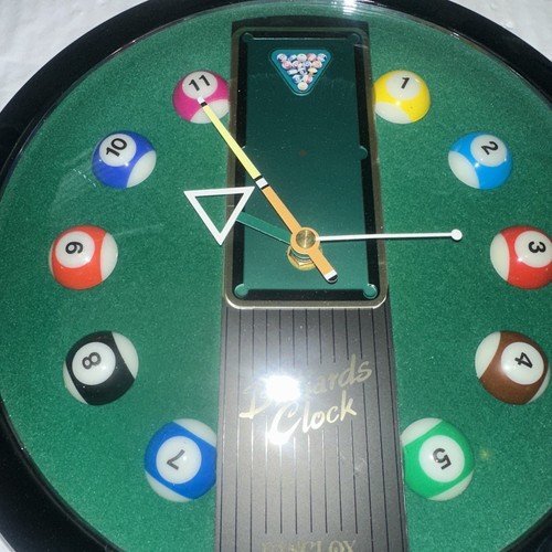 Vtg 1980s-90s Billiards Pool Table Balls Panclox QUARTZ Wall Clock | eBay