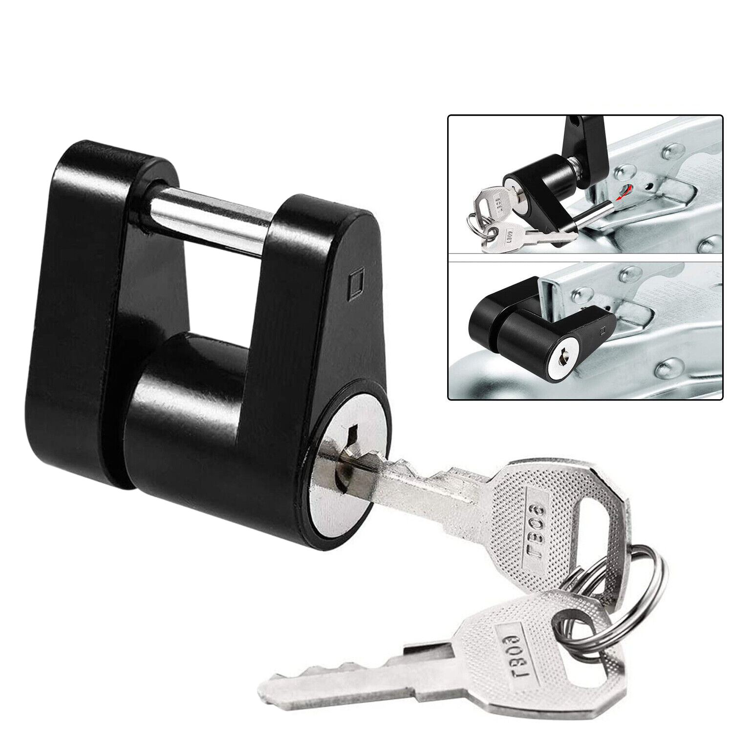 for Tow Boat RV Truck Car + 2 Keys Trailer Hitch Coupler Lock Dia 1/4 ...