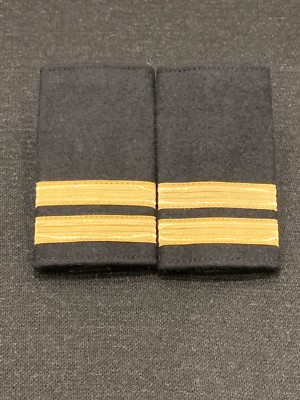Epaulet Pilot Epaulette Sliders 2 Gold Bars Captain on Black Cloth | eBay