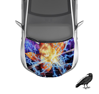 Zenitsu Demon Slayer Anime Hood Wrap Weatherproof Vinyl Car Decal 50" X ...