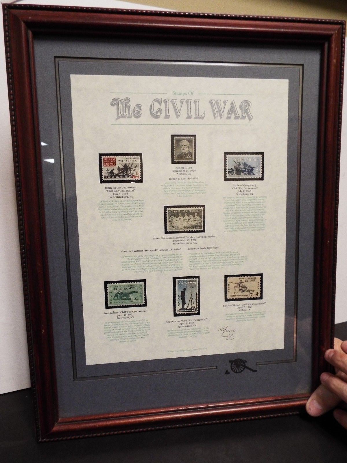 7 Civil War Stamps -Large- Framed item - Limited Edition set | eBay