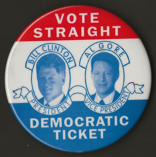 1992 Bill Clinton & Al Gore 3" / "Vote Democratic Ticket" Campaign ...