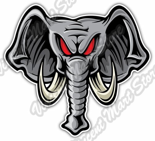 Devil Elephant Head Angry Face Evil Cartoon Car Bumper Vinyl Sticker ...