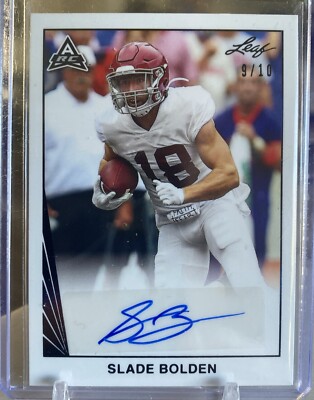 2021 Leaf Memories SLADE BOLDEN Auto Rookie #/10 RC #BA-SB1 ALABAMA ...