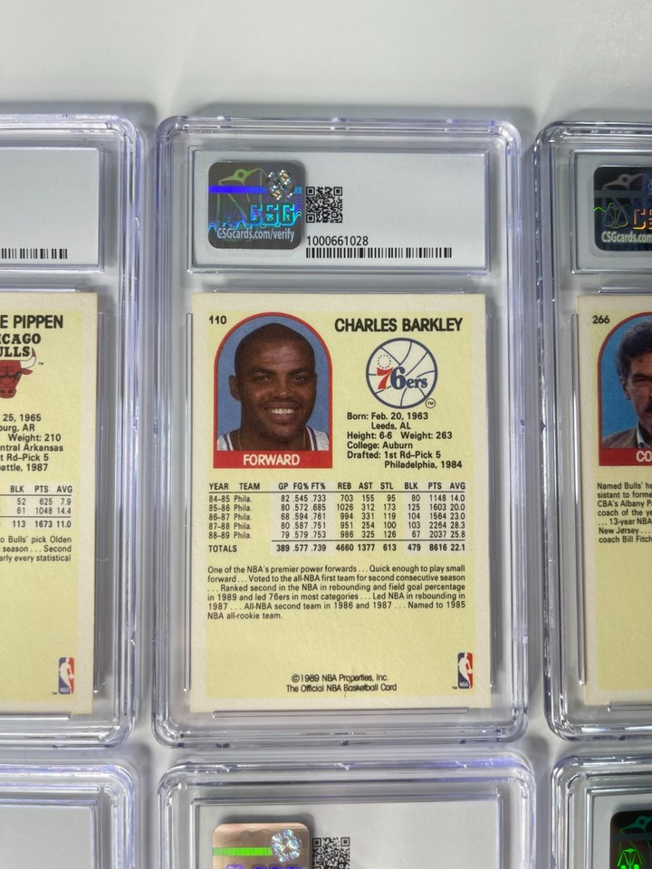 1989 Hoops Lot of 8 CSG 9-9.5 Michael Jordan Pippen Bird Magic Barkley ...