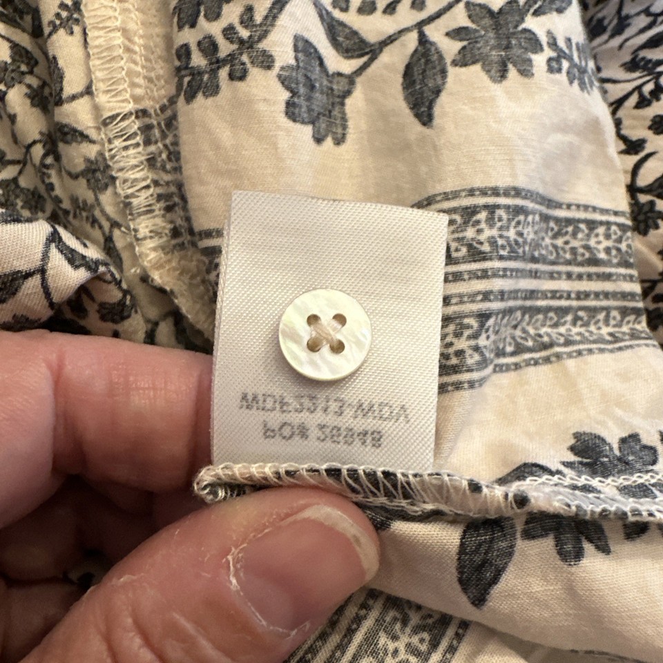 Faherty Women's Phoebe Block Print Dress XL Cotton Wildwood Vines ...