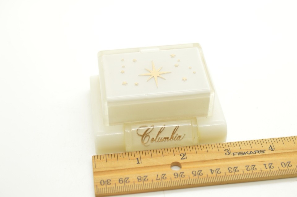 Vintage Celluloid Ring Presentation Ring Box Columbia Blue Velvet ...