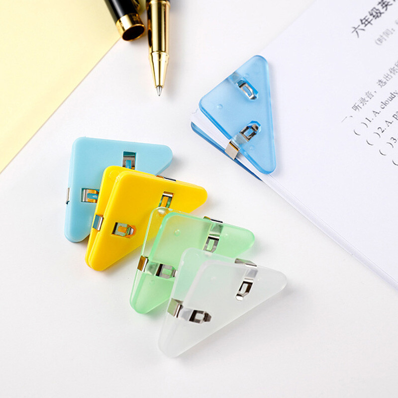 Simple Book Paper Corner Clip Triangle Snack Binder Clip Photo Stand ...